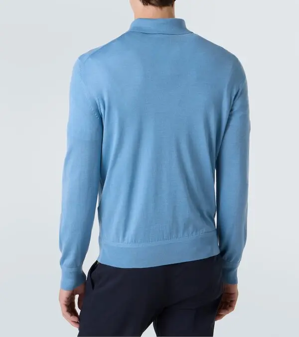 TOM FORD Cashmere And Silk Polo Shirt - Blue