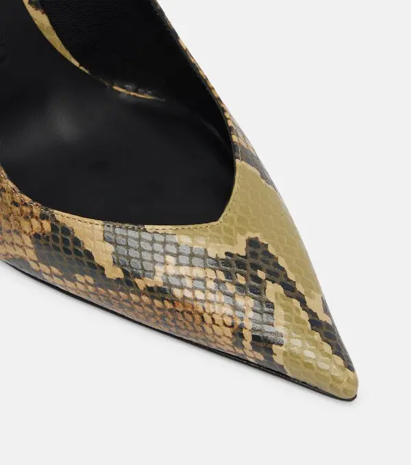 Attico Cheope 105 Leather Slingback Mules