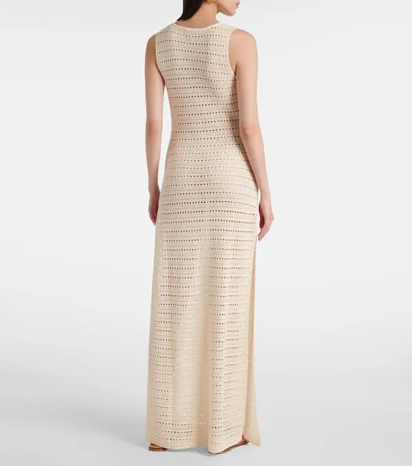 SAME Name Crochet Maxi Dress With Floral Appliqu - Yellow