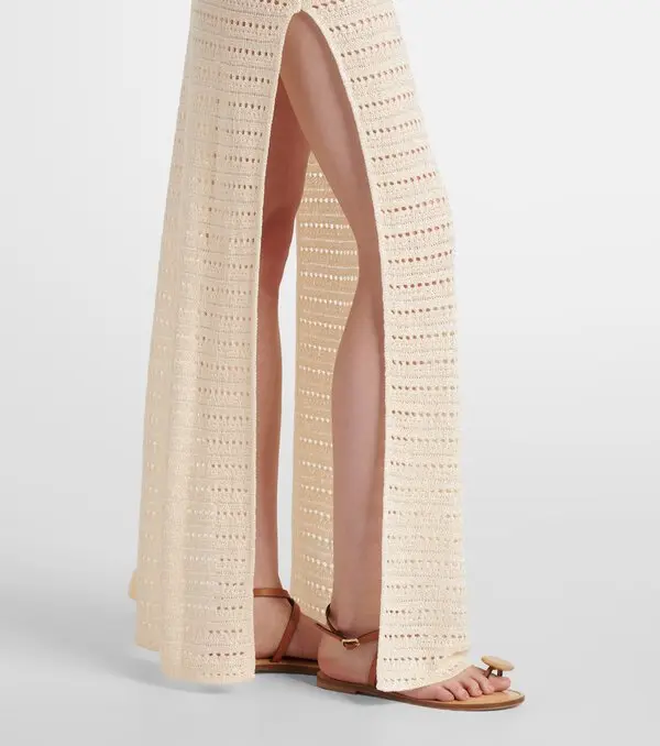SAME Name Crochet Maxi Dress With Floral Appliqu - Yellow