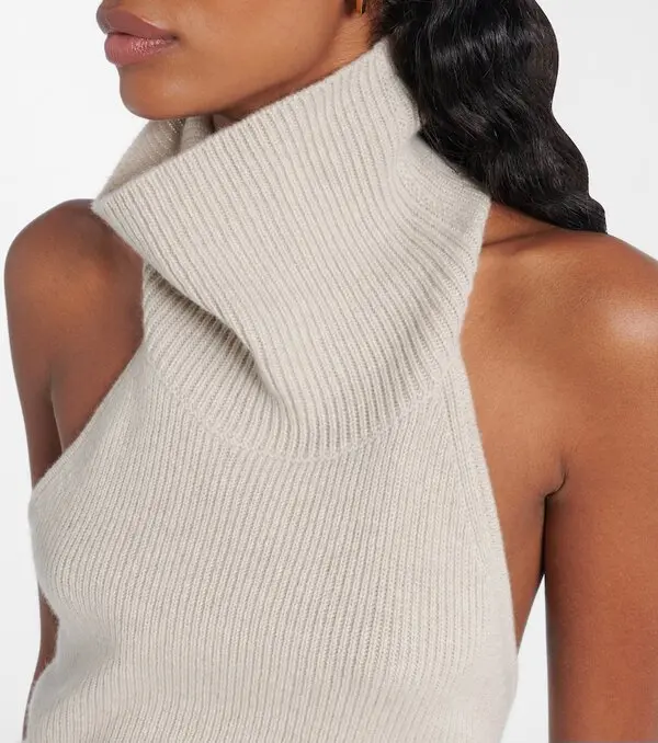 LISA YANG Maddie Cashmere Turtleneck Top - Beige