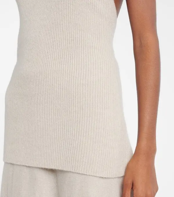 LISA YANG Maddie Cashmere Turtleneck Top - Beige