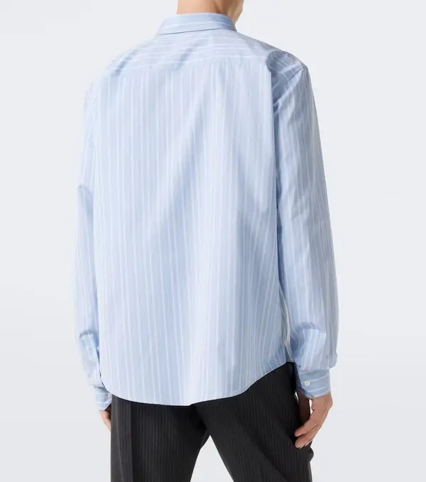 Saint Laurent Cassandre Striped Cotton Poplin Shirt