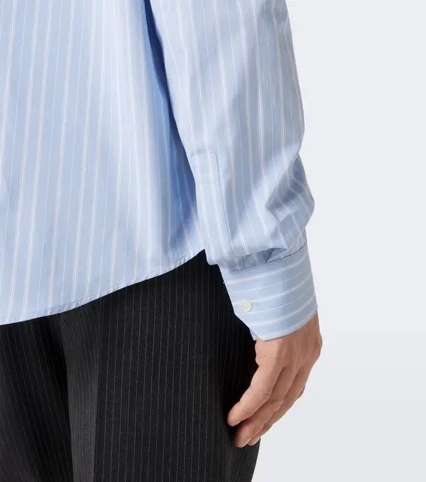 Saint Laurent Cassandre Striped Cotton Poplin Shirt
