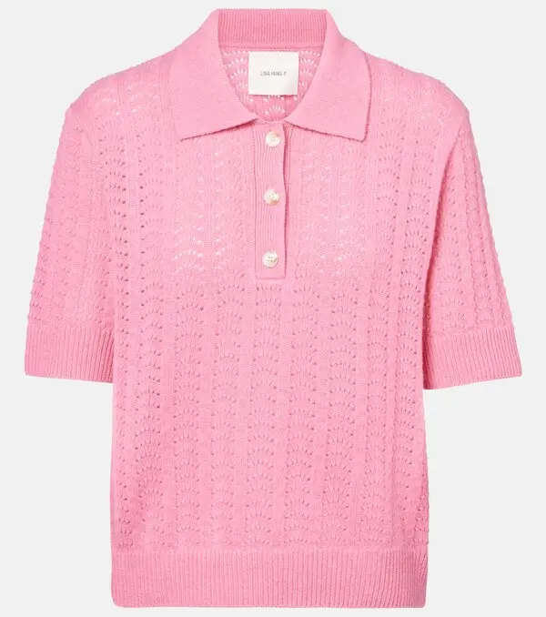 LISA YANG Masy Cashmere Polo Sweater - Pink