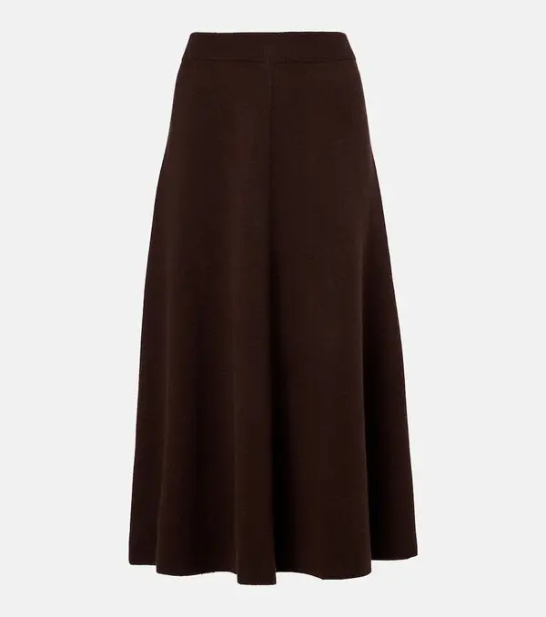 Jardin Des Orangers Wool And Cashmere Midi Skirt - Brown