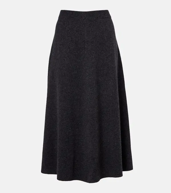 Jardin Des Orangers Wool And Cashmere Midi Skirt - Grey
