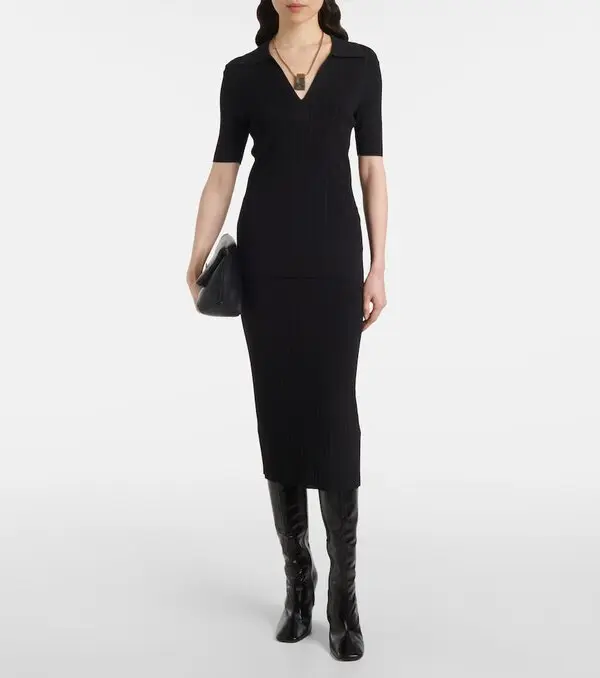 JOSEPH Ribbed Knit Polo Shirt