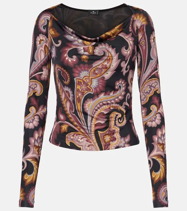 Etro Paisley Jersey Top - Multicoloured
