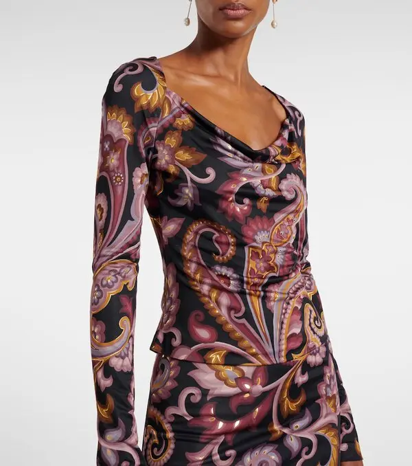 Etro Paisley Jersey Top - Multicoloured