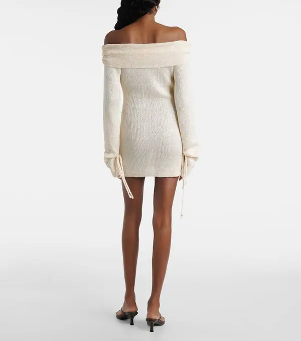 BANANHOT Rory Sequin Knit Minidress - White
