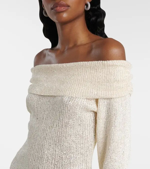 BANANHOT Rory Sequin Knit Minidress - White