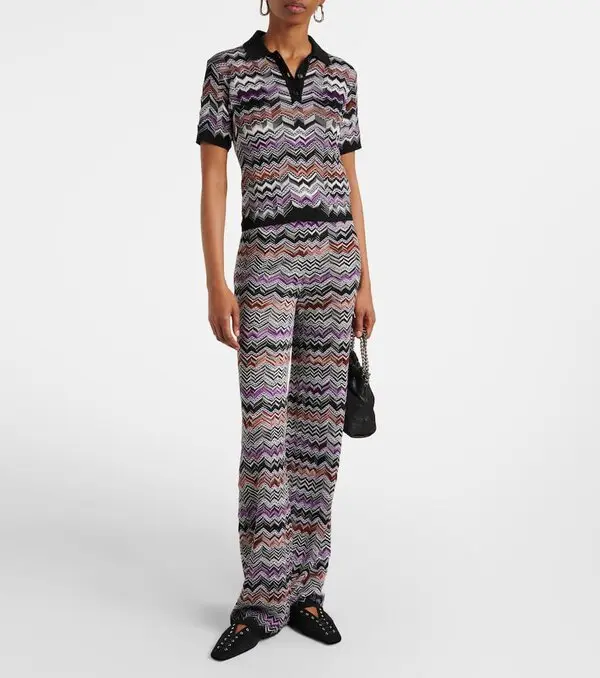 Missoni Zigzag Knitted Wide-leg Pants