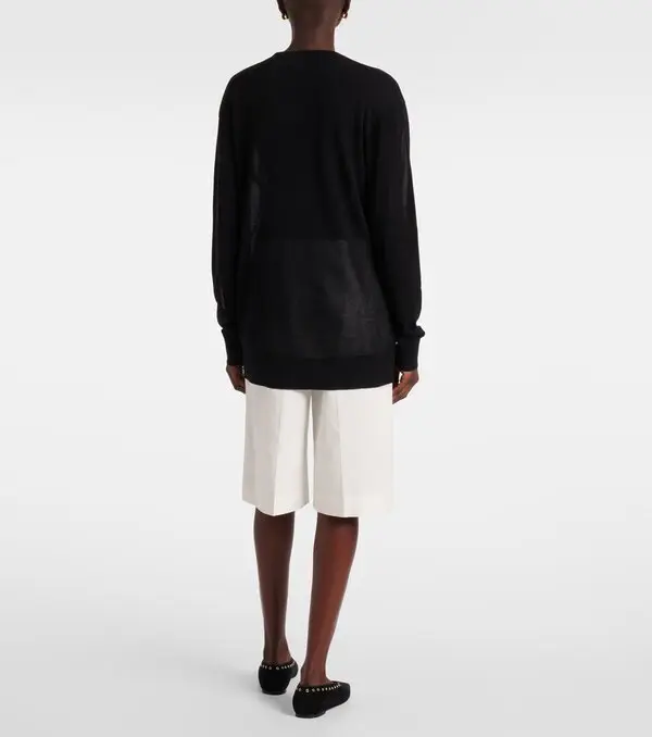 TOTEME Oversized Crewneck Sweater - Black