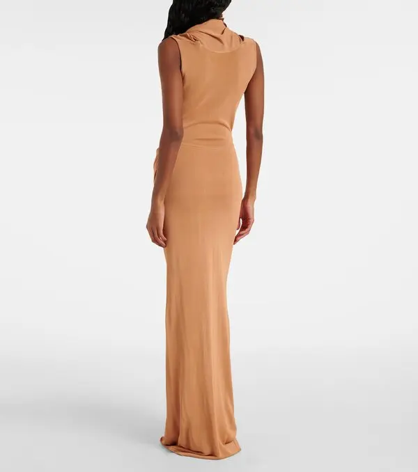 AYA MUSE Draped Semi-sheer Maxi Skirt