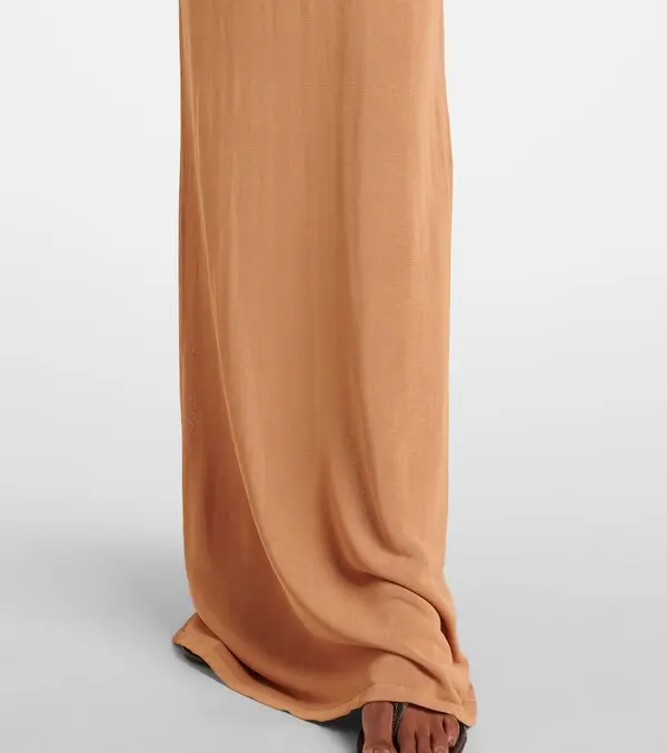 AYA MUSE Draped Semi-sheer Maxi Skirt