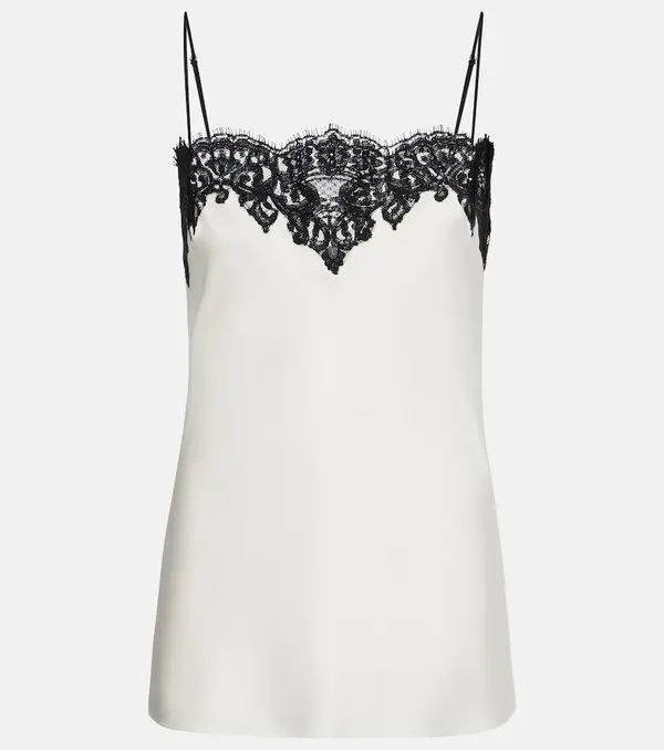 Stella McCartney Lace-trimmed Satin Camisole - White
