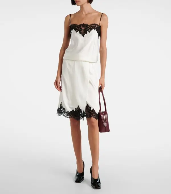 Stella McCartney Lace-trimmed Satin Camisole - White