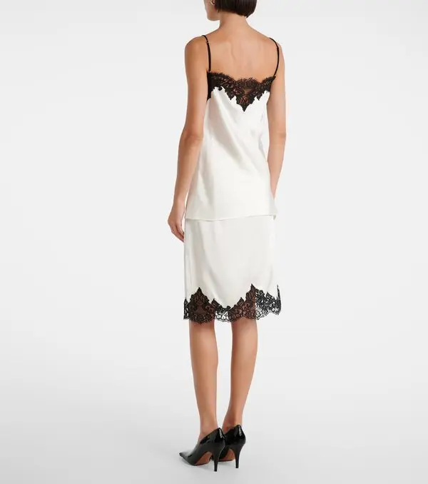 Stella McCartney Lace-trimmed Satin Camisole - White