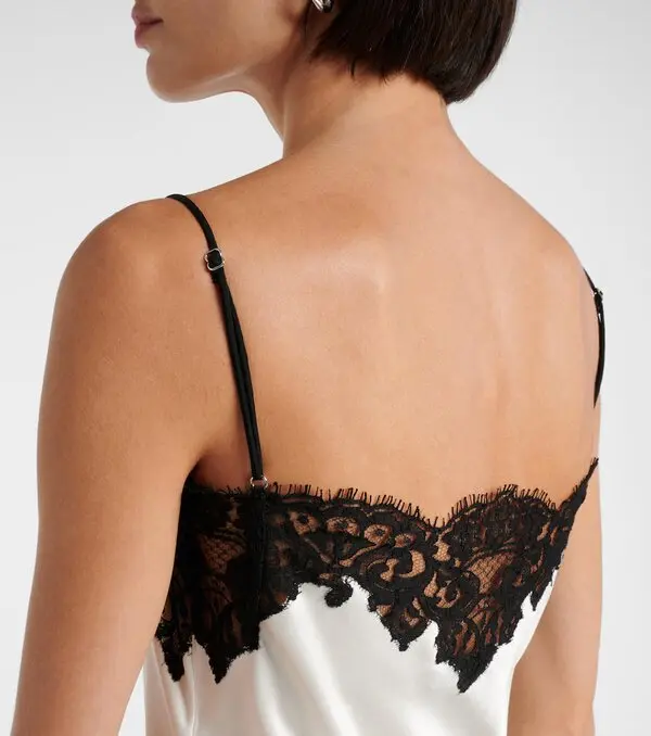 Stella McCartney Lace-trimmed Satin Camisole - White