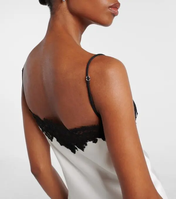 Stella McCartney Lace-trimmed Satin Camisole - White