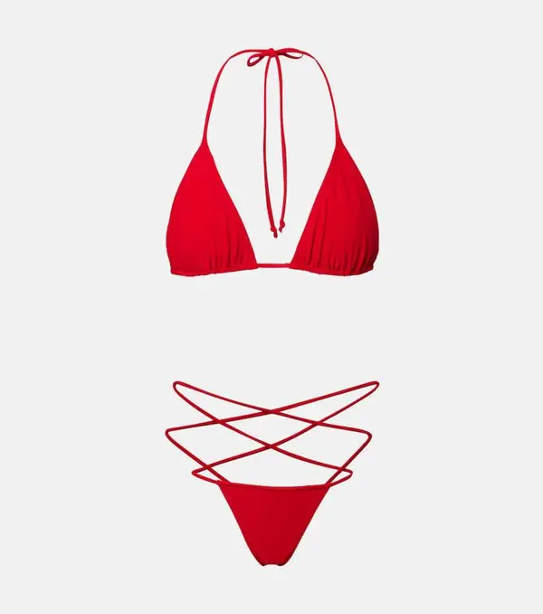 Norma Kamali Criss Cross Bikini - Red