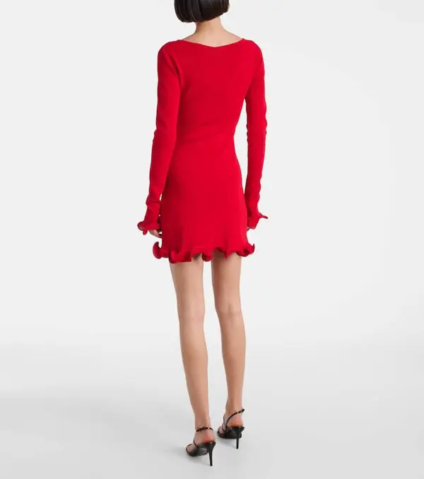 SAME Ruffled Knitted Minidress
