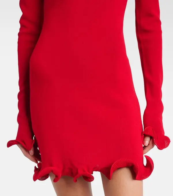 SAME Ruffled Knitted Minidress