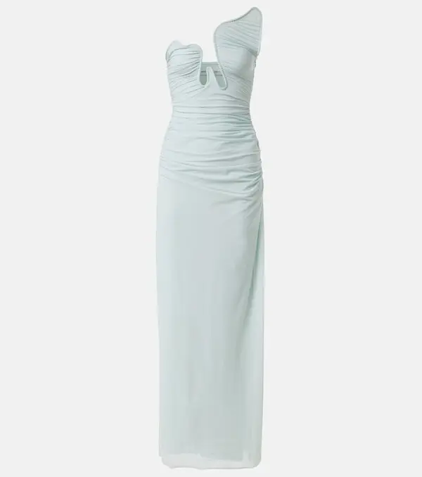 Christopher Esber Salacia Ruched Jersey Gown - Blue