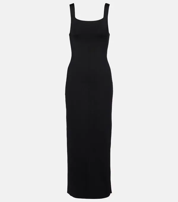 Khaite Dixi Knitted Midi Dress - Black
