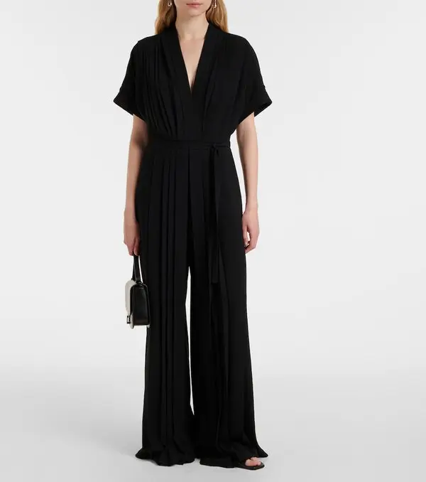JOSEPH Sofia Plissé Jumpsuit - Black