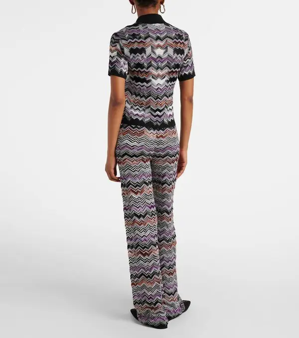 Missoni Zigzag Knitted Polo Shirt
