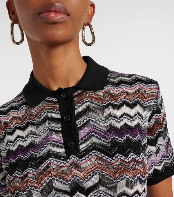 Missoni Zigzag Knitted Polo Shirt