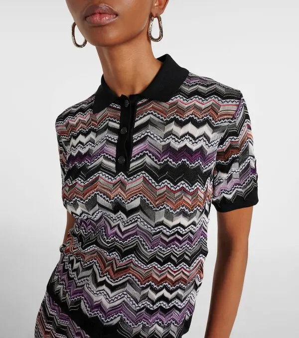 Missoni Zigzag Knitted Polo Shirt