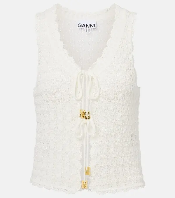 GANNI Crochet Top