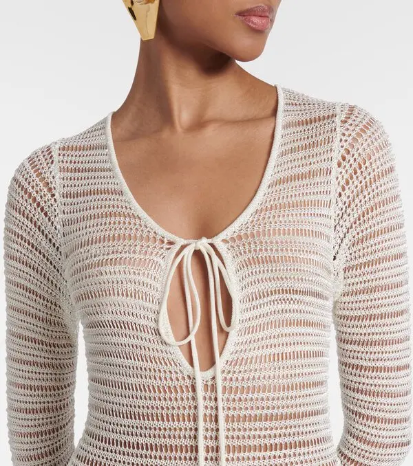 AYA MUSE Sheer Crochet Maxi Dress