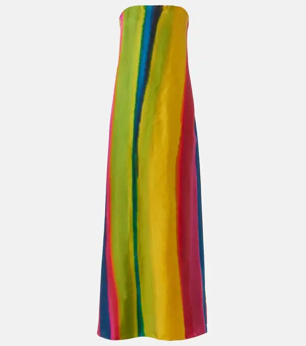 Christopher Esber Aura Striped Silk Satin Maxi Dress - Multicoloured