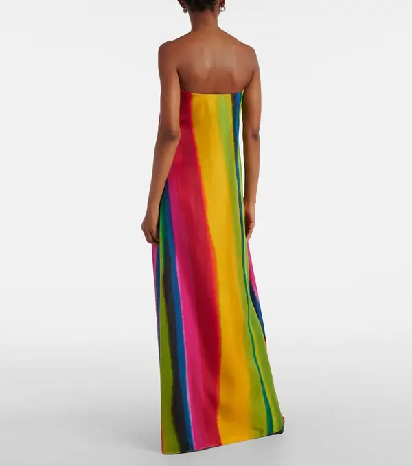 Christopher Esber Aura Striped Silk Satin Maxi Dress - Multicoloured