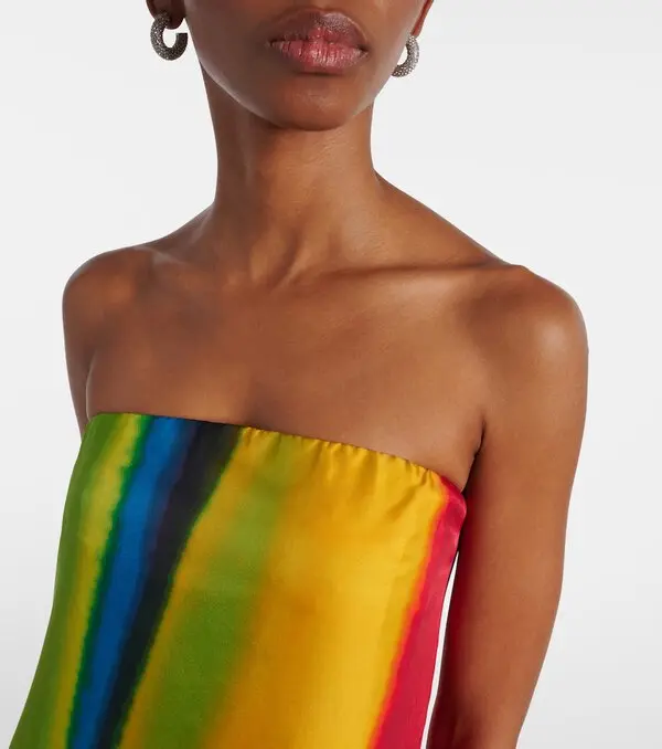 Christopher Esber Aura Striped Silk Satin Maxi Dress - Multicoloured