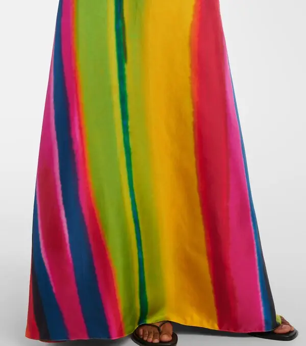 Christopher Esber Aura Striped Silk Satin Maxi Dress - Multicoloured