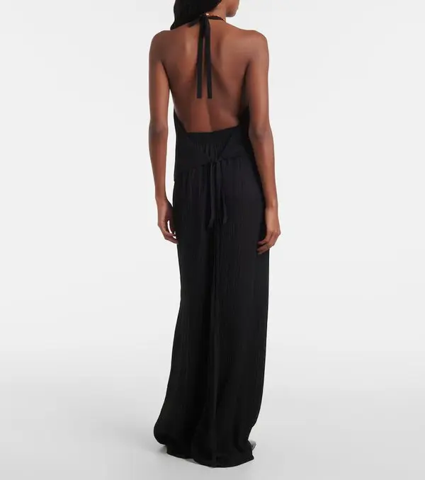 JOSEPH Suez Pleated Halterneck Vest - Black