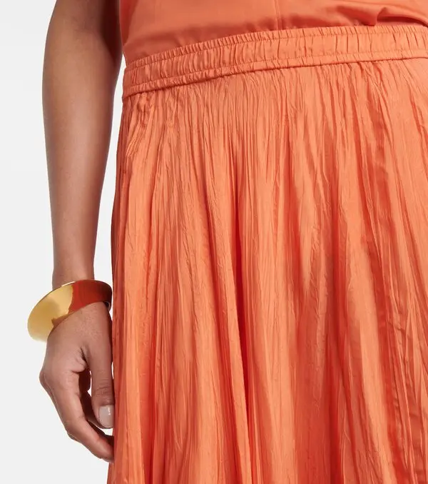 JOSEPH Sully Silk Midi Skirt - Orange