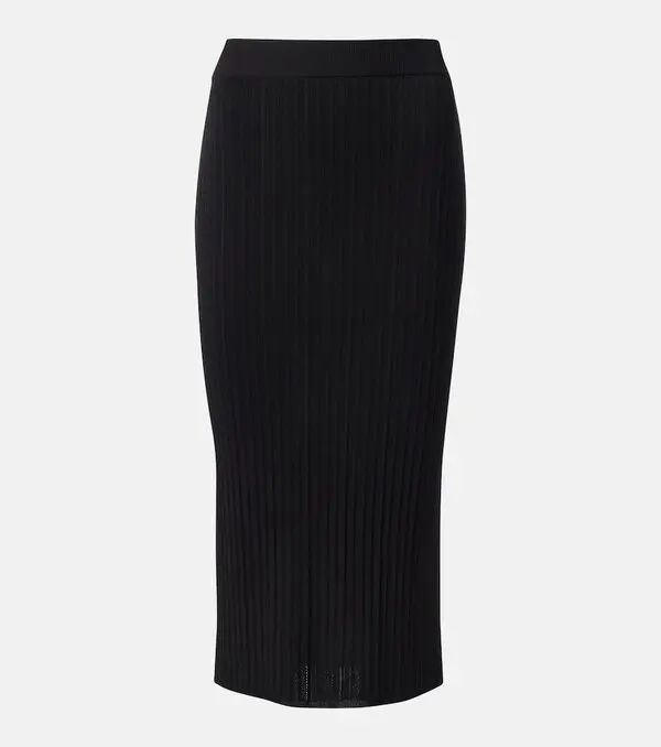 JOSEPH Ribbed-knit Midi Skirt - Black