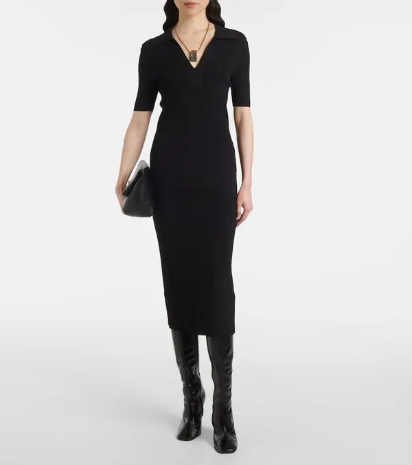 JOSEPH Ribbed-knit Midi Skirt