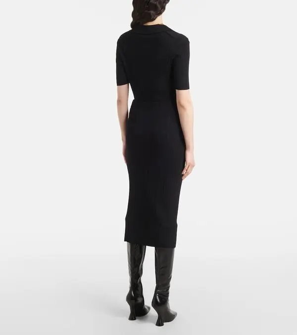JOSEPH Ribbed-knit Midi Skirt