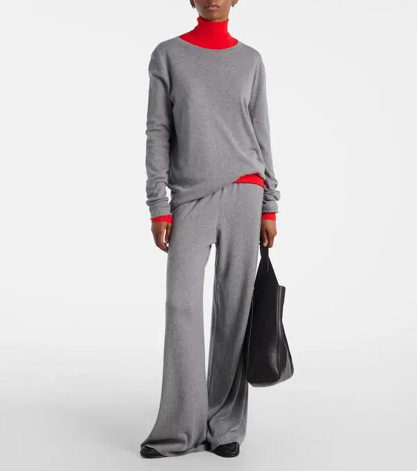 LISA YANG Maurie Cotton And Cashmere Sweater - Grey