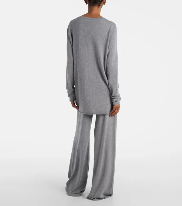 LISA YANG Maurie Cotton And Cashmere Sweater - Grey