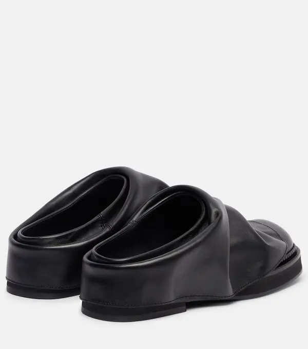 Attico Mini Robin Leather Mules - Black