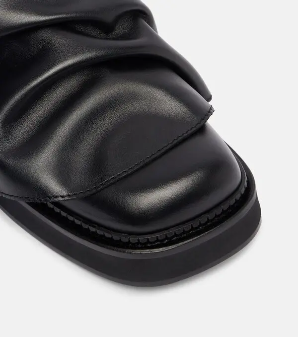 Attico Mini Robin Leather Mules - Black
