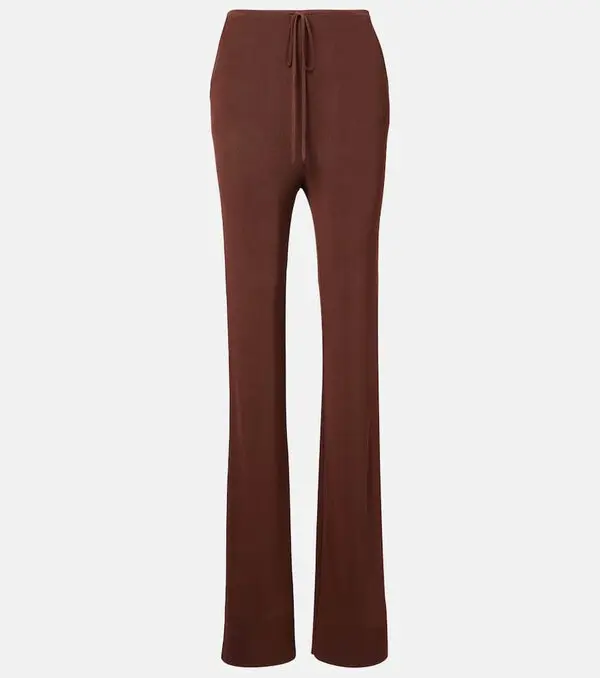 AYA MUSE Ribbed-knit Flared Pants